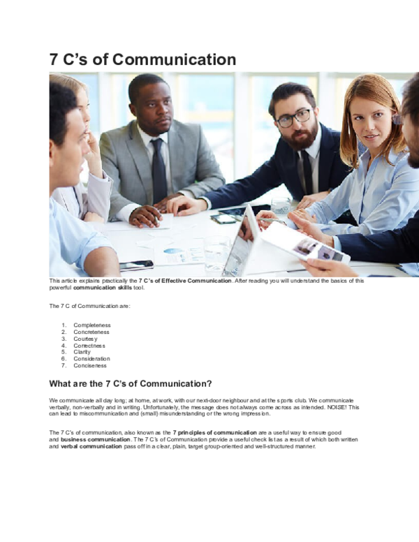 (DOC) Mastering the 7 C's of Effective Communication