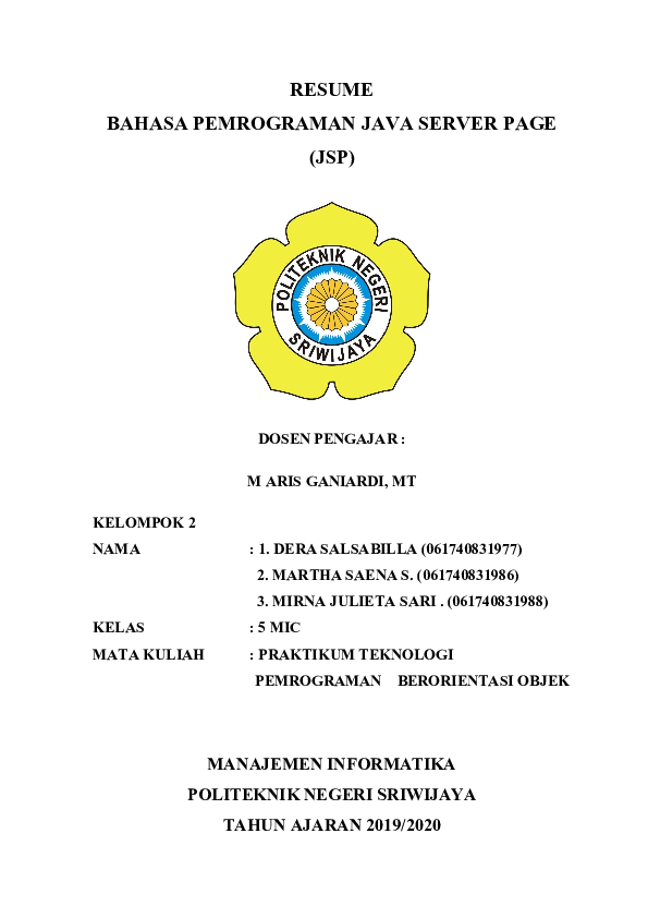 (DOC) Bahasa Pemrograman JSP