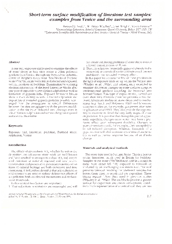 (PDF) 108-Short term surface modification of limestone test samples ...