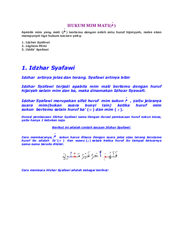 (PDF) HUKUM MIM MATI(ْ ‫م