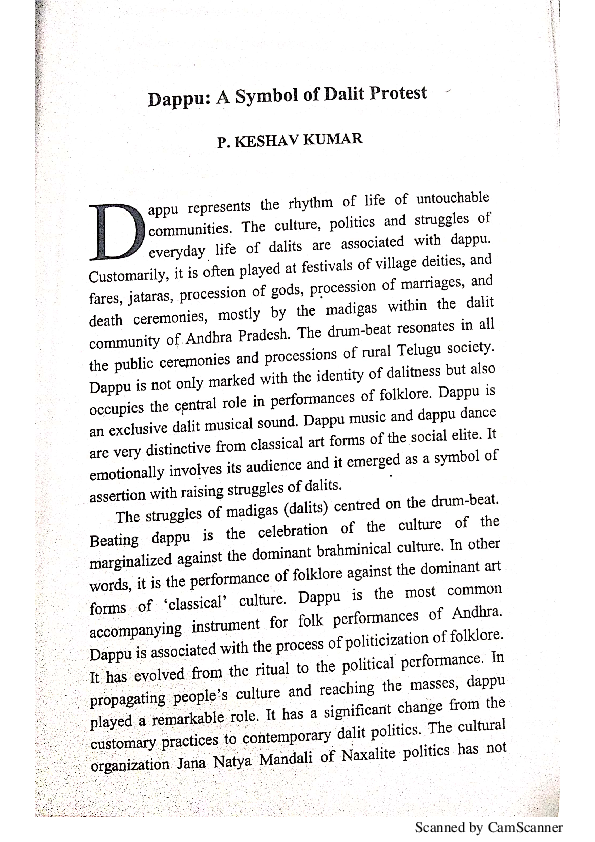 (PDF) Dappu: The Symbol of Dalit Protest