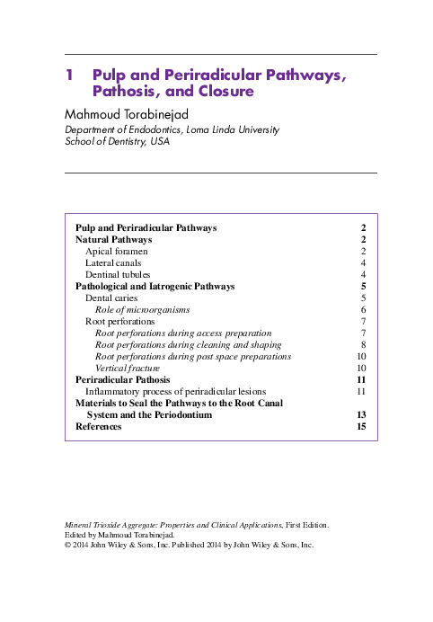 (PDF) Pulp and Periradicular Pathways, Pathosis, and Closure