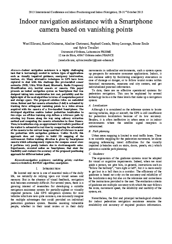 (PDF) Indoor navigation assistance with a Smartphone camera based on ...