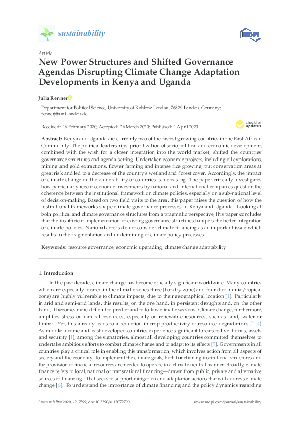 (PDF) New Power Structures and Shifted Governance Agendas Disrupting Climate Change Adaptation ...