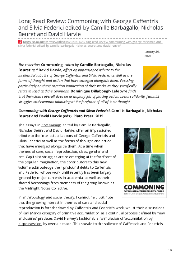(PDF) Long Read Review: Commoning with George Caffentzis and Silvia ...