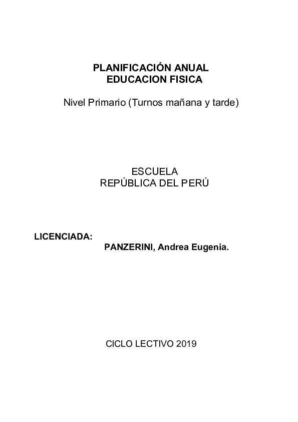 (DOC) PLANIFICACIÓN ANUAL EDUCACION FISICA