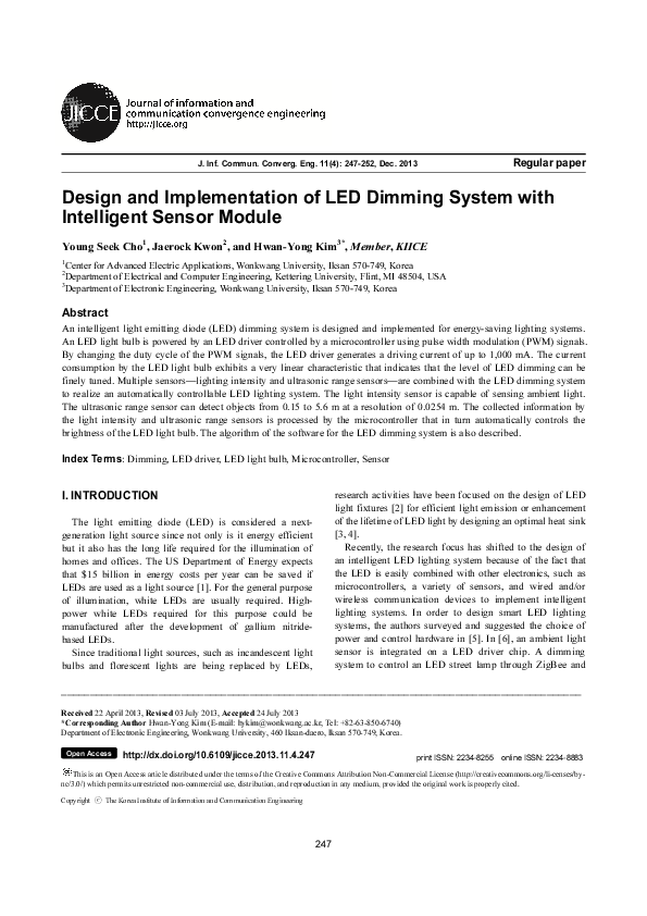(PDF) Design and Implementation of LED Dimming System with Intelligent ...