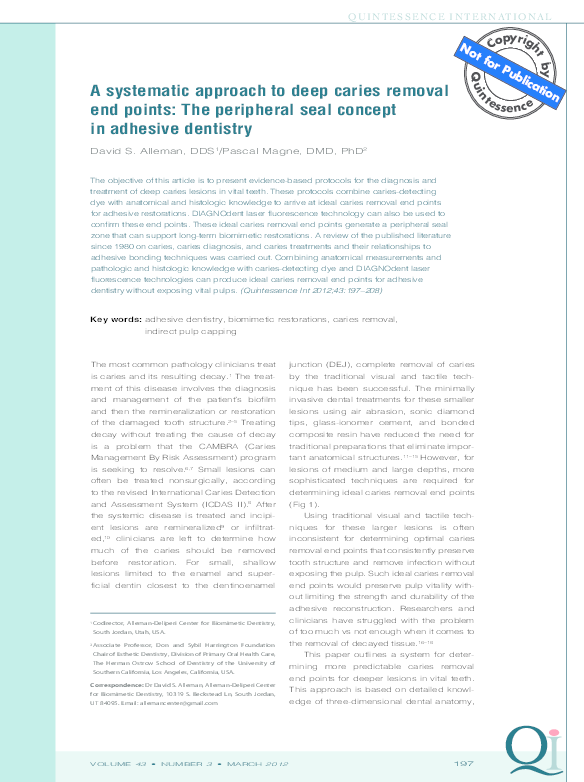(PDF) A systematic approach to deep caries removal end points: The ...
