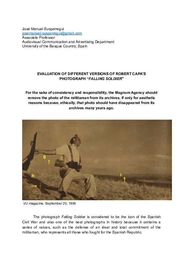 (PDF) EVALUATION OF DIFFERENT VERSIONS OF ROBERT CAPA'S PHOTOGRAPH ...