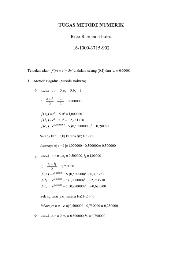 (PDF) METODE NUMERIK