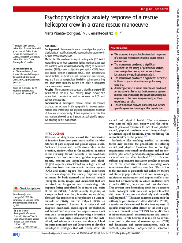 (PDF) Psychophysiological anxiety response of a rescue helicopter crew ...
