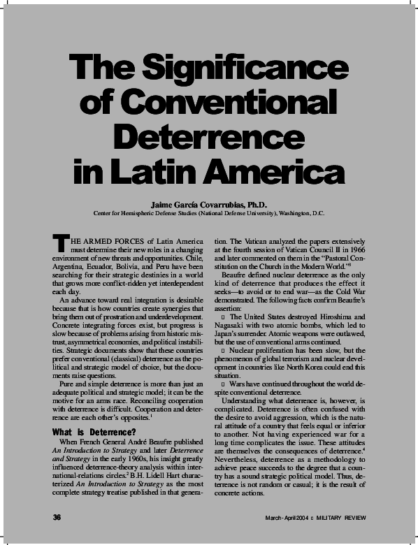 (PDF) CONVENTIONAL DETERRENCE