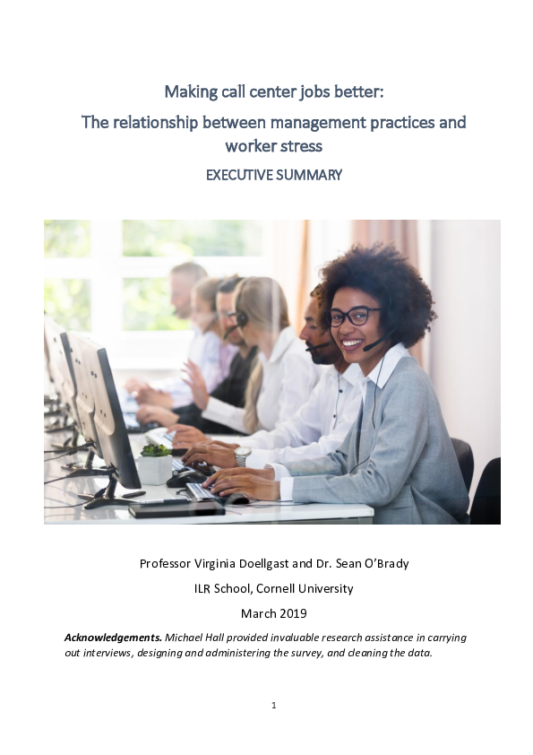 (PDF) Making call center jobs better: The relationship between ...