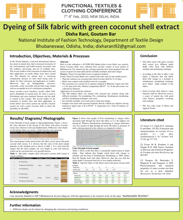 (PDF) Dyeing of silk fabric with green coconut shell extract