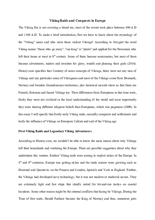 (DOC) Viking Raids and Conquests in Europe