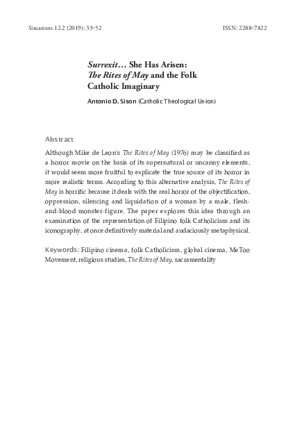 (PDF) Surrexit… She Has Arisen: The Rites of May and the Folk Catholic ...