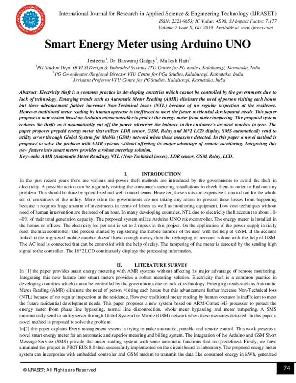(PDF) Smart Energy Meter using Arduino UNO