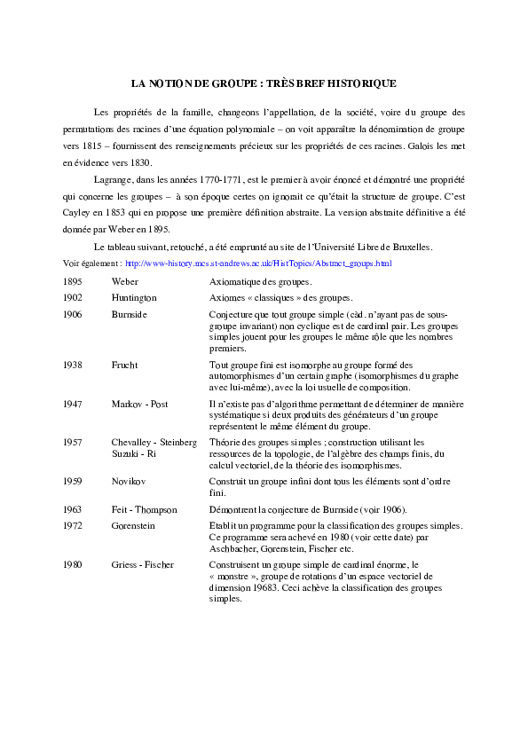 (PDF) Leçons introductives à la théorie des groupes