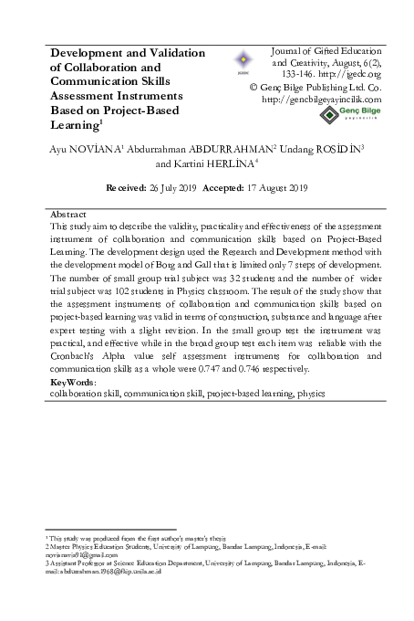 (PDF) Development and Validation of Collaboration and Communication ...