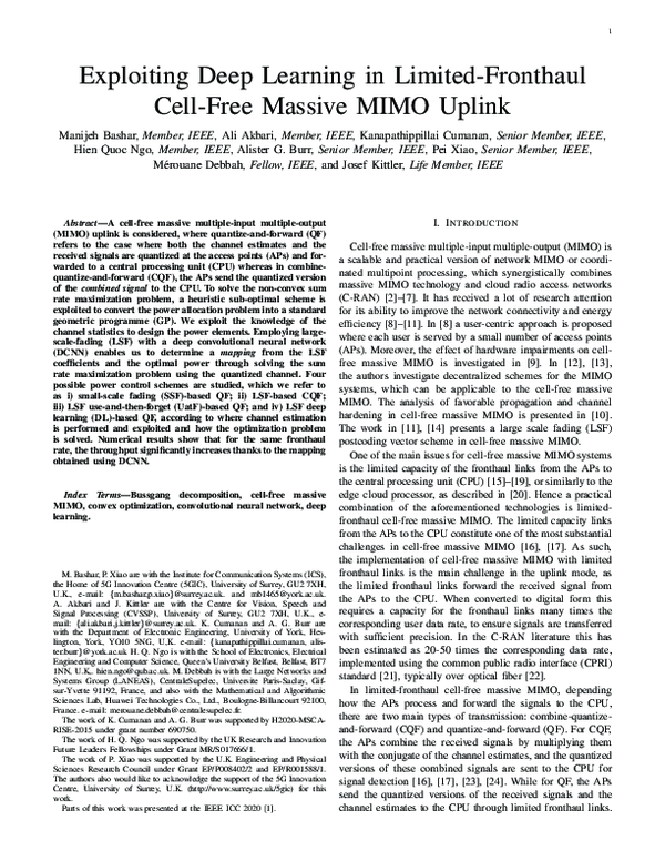 (PDF) Exploiting Deep Learning in Limited-Fronthaul Cell-Free Massive ...