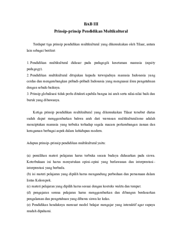 (DOC) Prinsip pendidikan multikultural