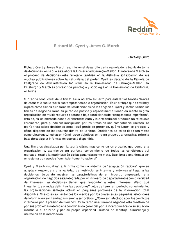 (PDF) Richard M. Cyert y James G. March