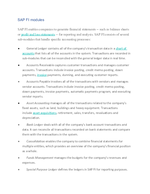 (DOC) SAP FI modules