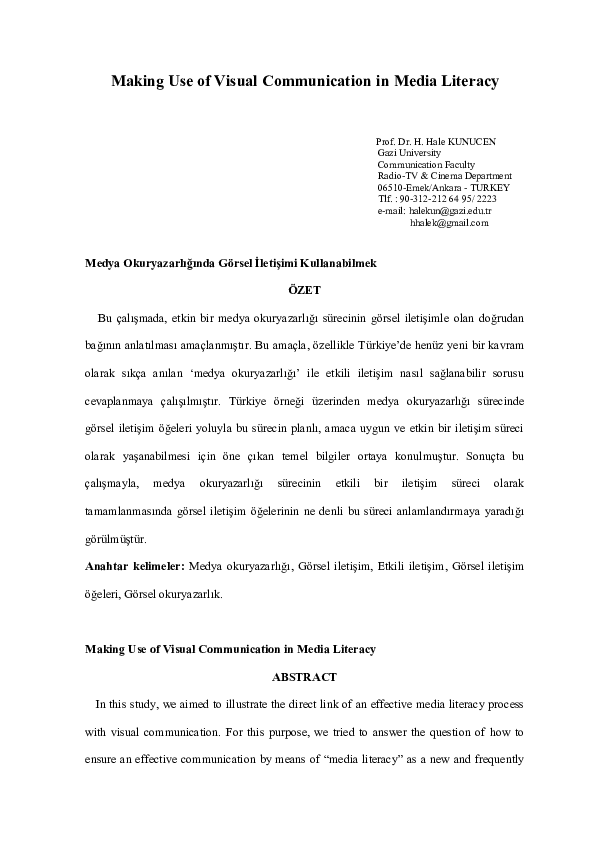 (DOC) Making Use of Visual Communication in Media Literacy