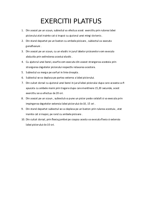 (DOC) EXERCITII PLATFUS