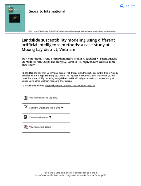 (PDF) Landslide susceptibility modeling using different artificial ...