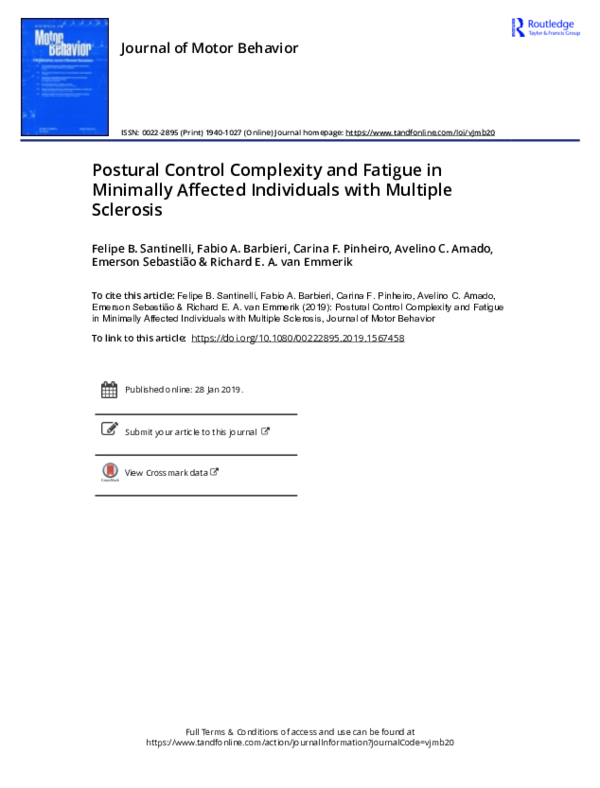 (PDF) Journal of Motor Behavior Postural Control Complexity and Fatigue ...