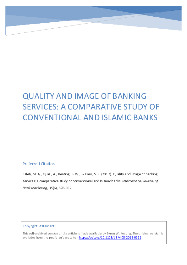 (PDF) Quality and image of banking services: A comparative study of ...