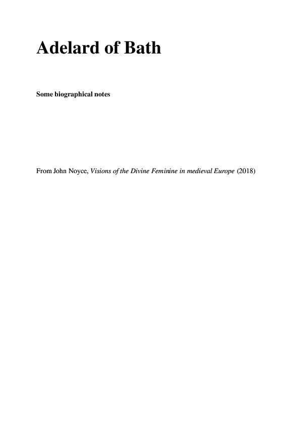 (PDF) Adelard of Bath