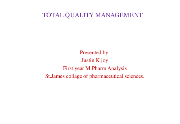 (PDF) TOTAL QUALITY MANAGEMENT