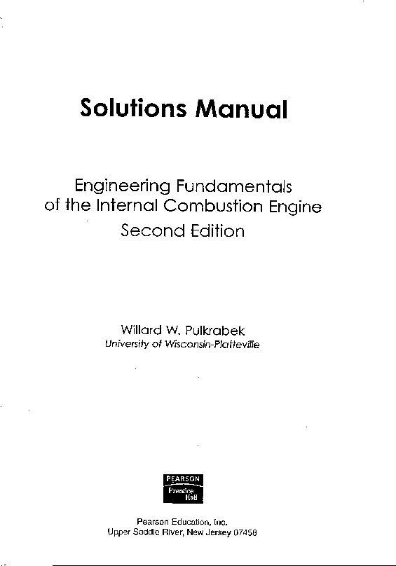 (PDF) Willard W. Pulkrabek Solutions Manual for Engineering Fundamentals of the Internal ...