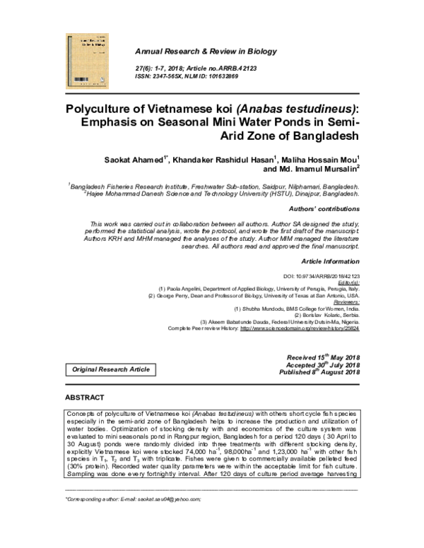 (PDF) Article no.ARRB.42123 (2) George Perry, Dean and Professor of Biology
