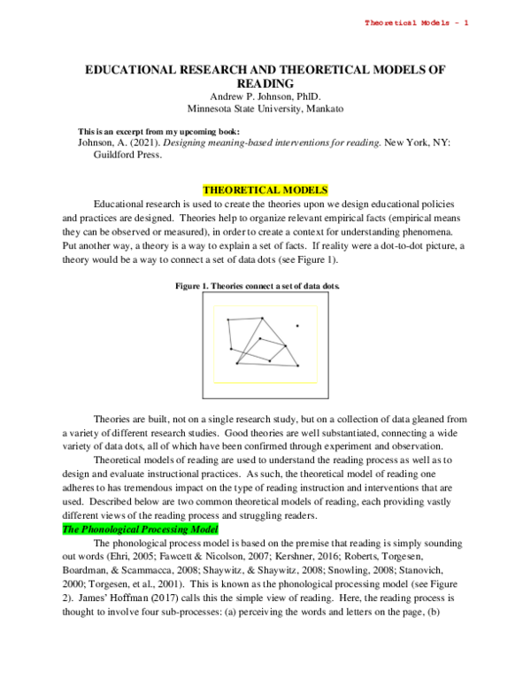 (PDF) EDUCATIONAL RESEARCH AND THEORETICAL MODELS OF READING