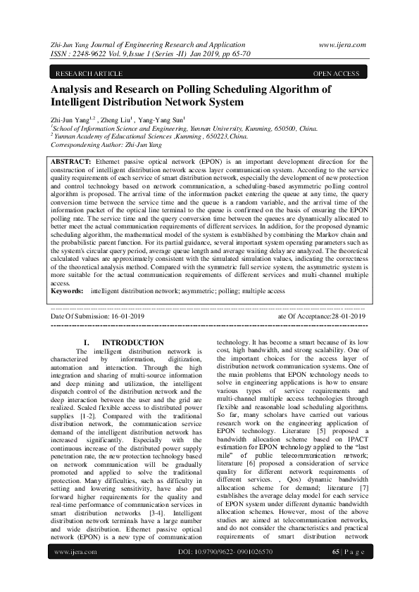 Pdf Analysis And Research On Polling Scheduling Algorithm Of Intelligent Distribution Network