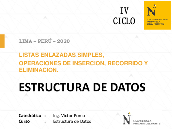 (PDF) LISTAS ENLAZADAS SIMPLES, OPERACIONES DE INSERCION, RECORRIDO Y ...