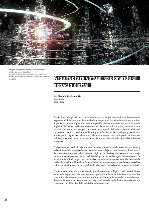 (PDF) Arquitectura virtual: explorando el espacio digital