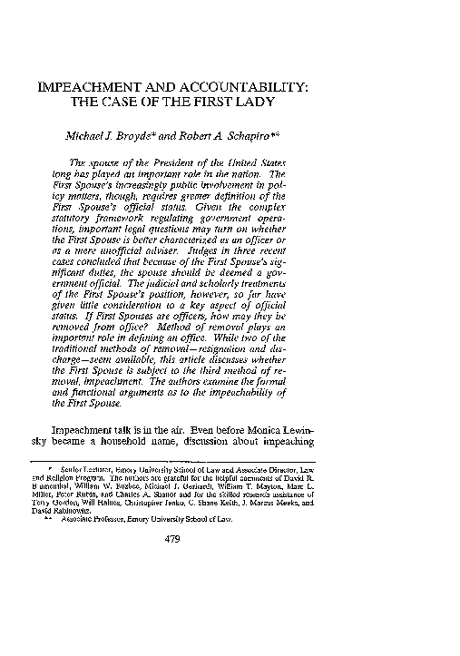 (PDF) Michael J. Broyde and Robert Schapiro, “Impeachment and ...
