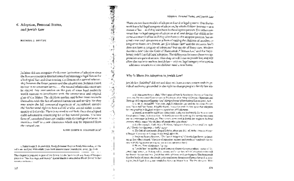 (PDF) Michael J. Broyde, “Adoption, Personal Status, and Jewish Law ...
