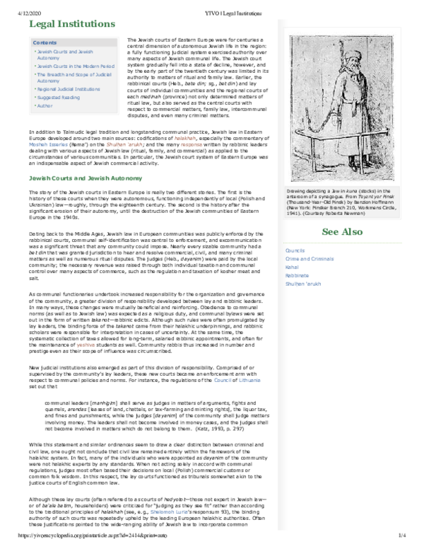 (PDF) Michael Ausubel and Michael J. Broyde, “Legal Institutions,” in ...