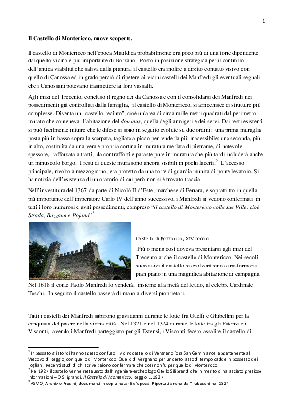 (PDF) Il Castello di Montericco