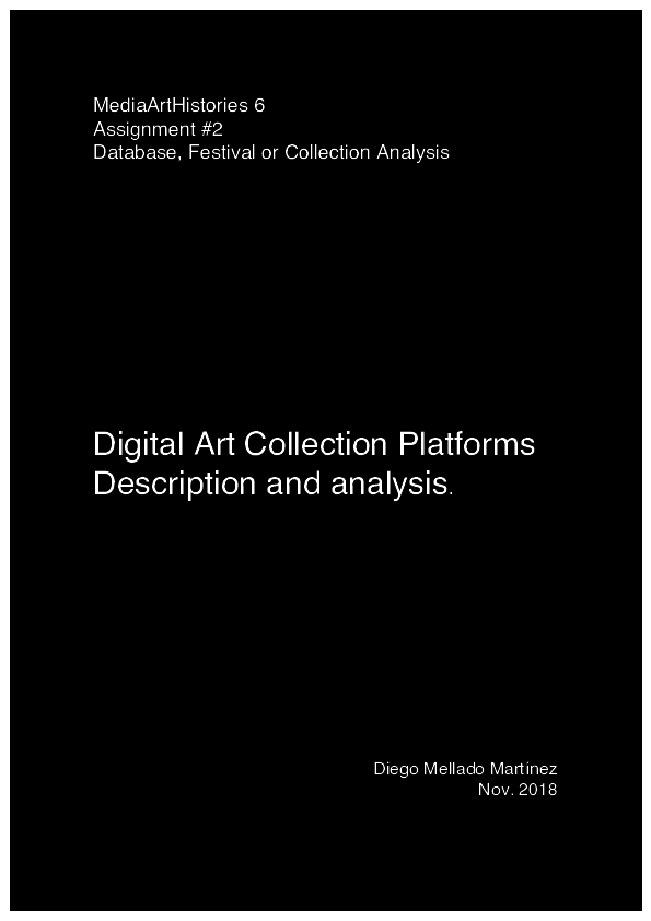 (PDF) Digital Art Collection Platforms Description and analysis