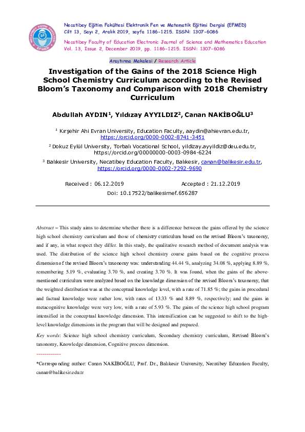 (PDF) Investigation of the Gains of the 2018 Science High School ...
