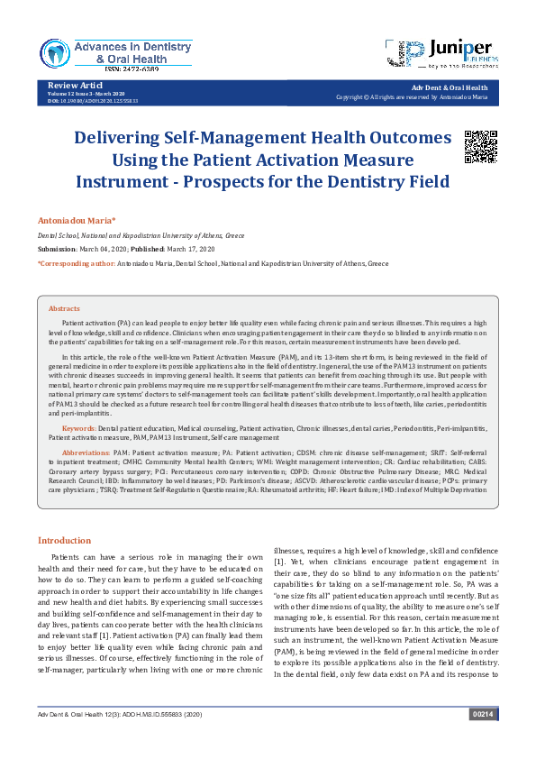 (PDF) Delivering Self-Management Health Outcomes Using the Patient ...