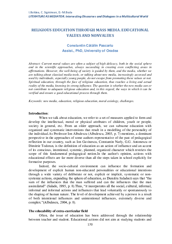 (PDF) AS MEDIATOR. Intersecting Discourses and Dialogues in a ...