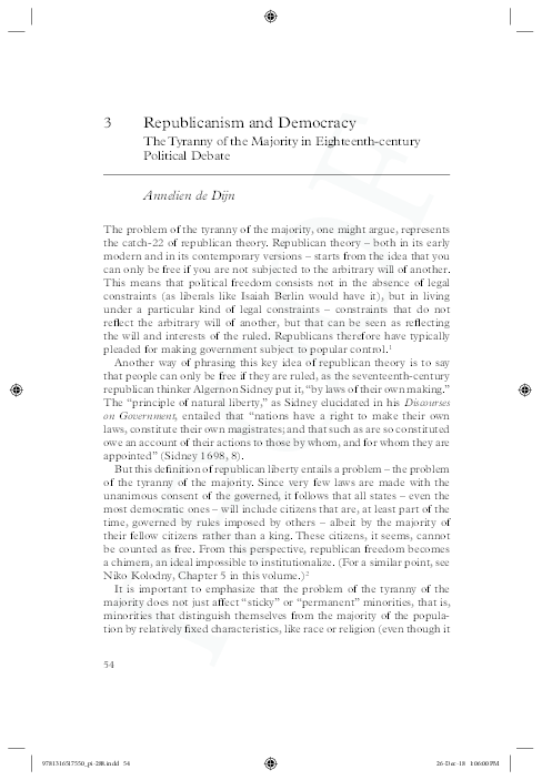 (PDF) Republicanism and Democracy: The Tyranny of the Majority in ...