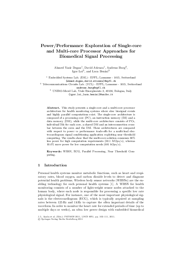 (PDF) Power/Performance Exploration of Single-core and Multi-core Processor Approaches for ...